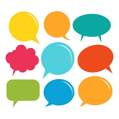 Colorful Speech Bubbles In Different Shapes Stock Vector Illustration Of Bubble Colorful