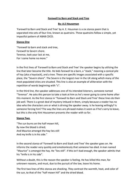 SOLUTION Farewell To Barn And Stack And Tree Studypool
