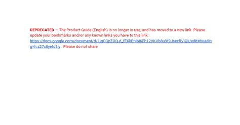 DEPRECATED Product Guide English Google Docs