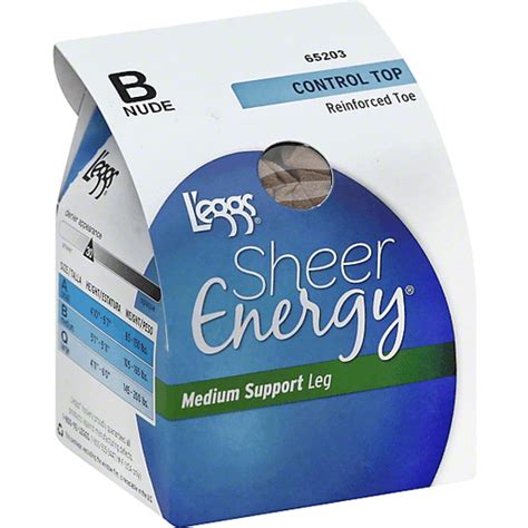 Leggs Sheer Energy Pantyhose Medium Support Leg Control Top