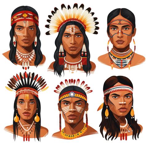 Premium Photo Australian Aboriginal Men And Women Headshots Ai Generated