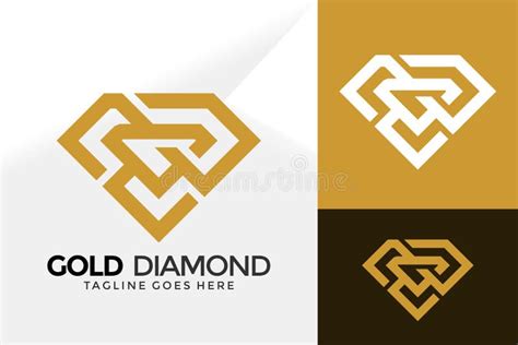 Golden Diamond Shop Logo Design Brand Identity Logos Designs Vector
