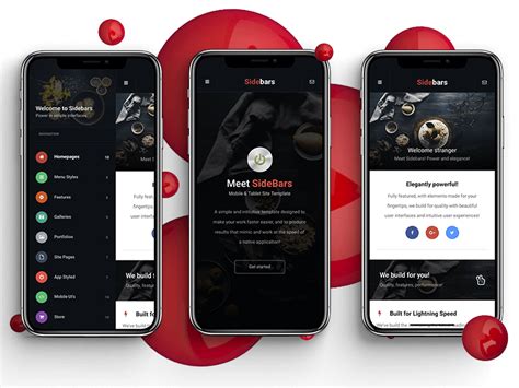 Sidebars 3D Mobile Website Template PhoneGap Cordova App By