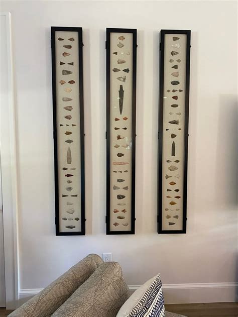 Modern Arrowhead Display In 2024 Displaying Collections American Office Decor Native