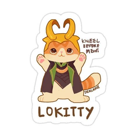 Lokitty Sticker For Sale By Derlaine Stickers Cute Stickers Cool