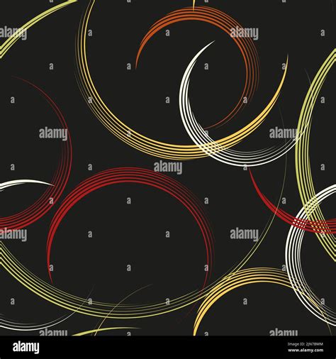 Abstract Black Seamless Pattern On Colorful Background Vector Drawing Line Art Abstract Lines