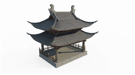 3d Model Ancient Asian Architecture Resting Pavilion Turbosquid 2050848