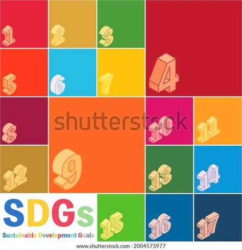 Designated Color Posters Sdgs Development Goals Stock Vector Royalty