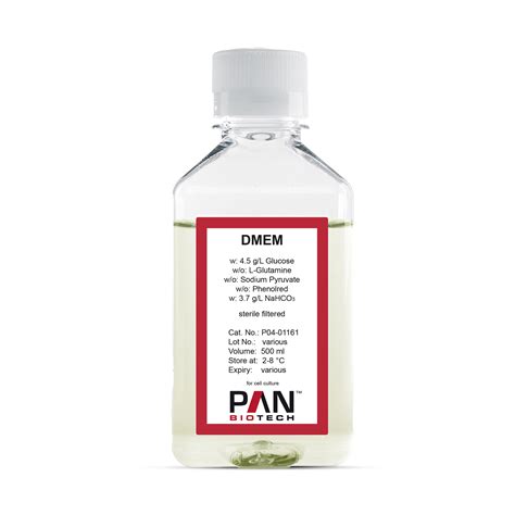 Dmem W 4 5 G L Glucose W O L Glutamine W O Sodium Pyruvate W O Phenol Red W 3 7 G L Nahco3