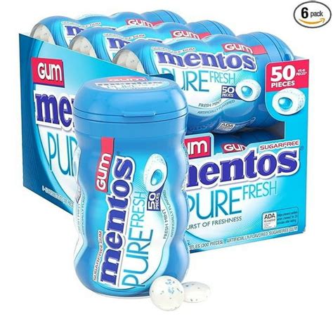 Mentos Pure Fresh Sugar Free Chewing Gum With Xylitol Fresh Mint 50