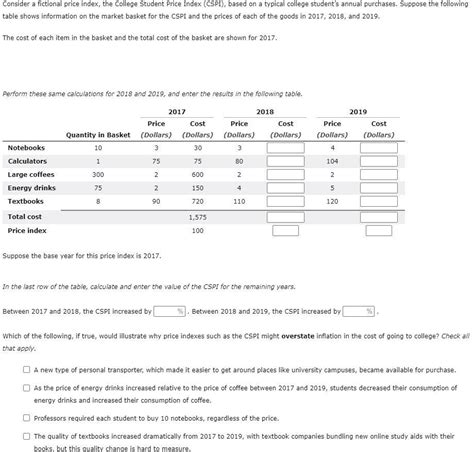 Solved Calculating Inflation Using A Simple Chegg Com