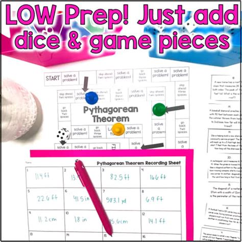 Applying Pythagorean Theorem Word Problems Game Th Grade Math Review Activity