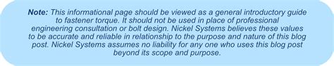 Fastener Torque Nickel Systems
