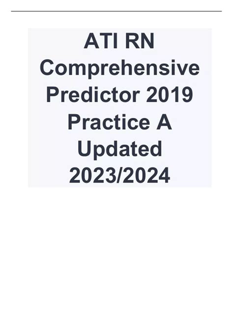 ATI RN Comprehensive Predictor Practice A Updated ATI RN Comprehensive Stuvia US