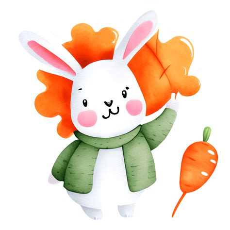 Cute Rabbit And Carrot Drawing · Creative Fabrica