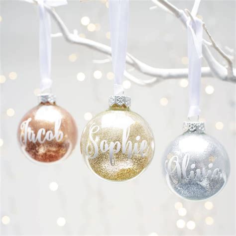 Personalised Glitter Bauble By Twenty Seven Natale Palline Natale