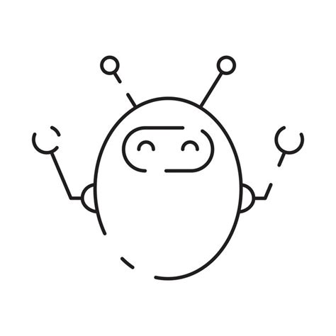 Premium Vector Chatbot Line Icon Humanoid Robot Personal Voice Assistance Smart Speaker