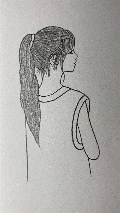 可爱简笔画单马尾女生（13张） 简笔画图片大全