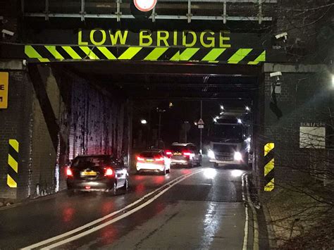 Lorry Got Stuck Under Railway Bridge In Barrowby Road In Grantham