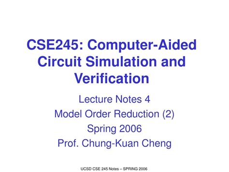 Ppt Cse245 Computer Aided Circuit Simulation And Verification Powerpoint Presentation Id