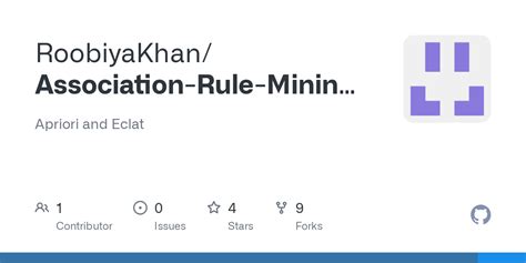 Github Roobiyakhanassociation Rule Mining In R And Python Apriori