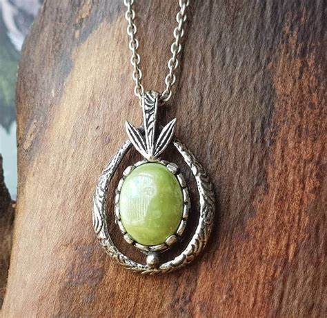 Vintage Costume Signed Miracle Celtic Faux Green Agate Pendant Etsy