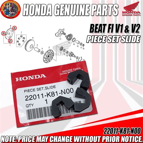 BEAT FI V1 V2 PIECE SET SLIDE HPI Genuine 22011 K81 N00 Shopee