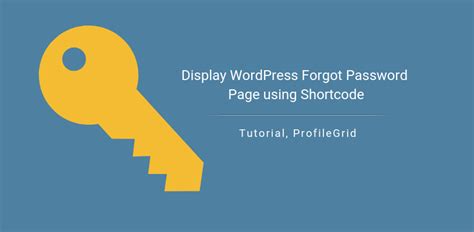 How To Display Custom Wordpress Forgot Password Page Profilegrid