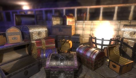Mimic Chests And Regular Chests With Gold And Gems Too Fantasy Rpg