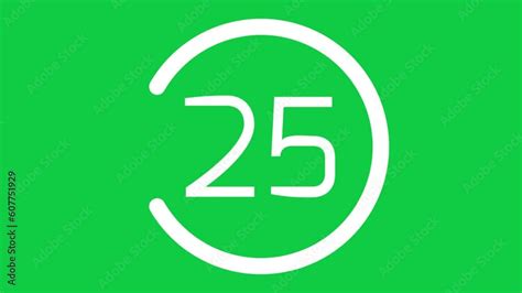 Animation Of 30 Seconds Countdown Timer With Elapsed Rotating White