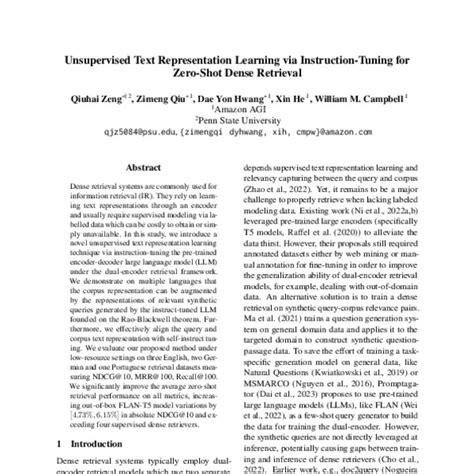 Unsupervised Text Representation Learning Via Instruction Tuning For Zero Shot Dense Retrieval