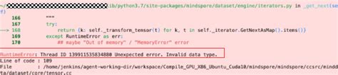 Mindspore Generatordataset Unexpected Error Invalid Data Type