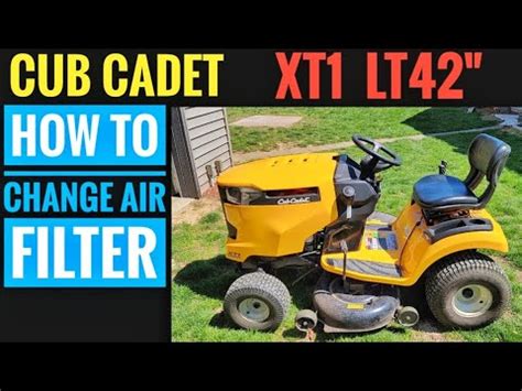 HOW TO CHANGE AIR FILTER Cub Cadet XT1 LT42 Riding Lawn Mower - YouTube