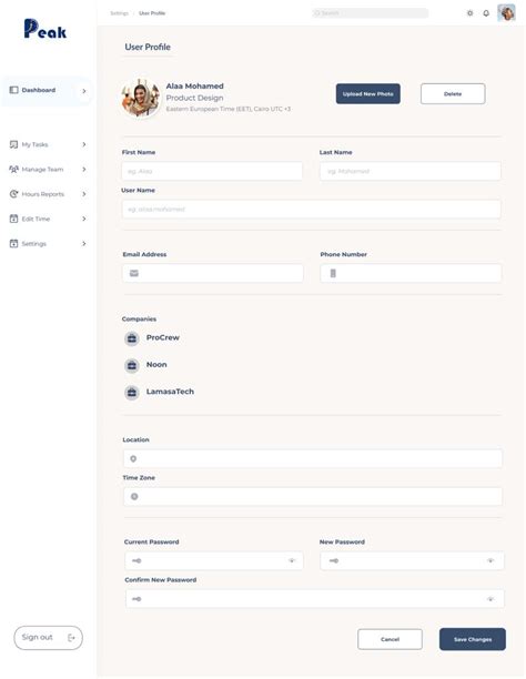 Asmaa Ahmed El Swefy On Linkedin Uiux User Profile For Peak Task