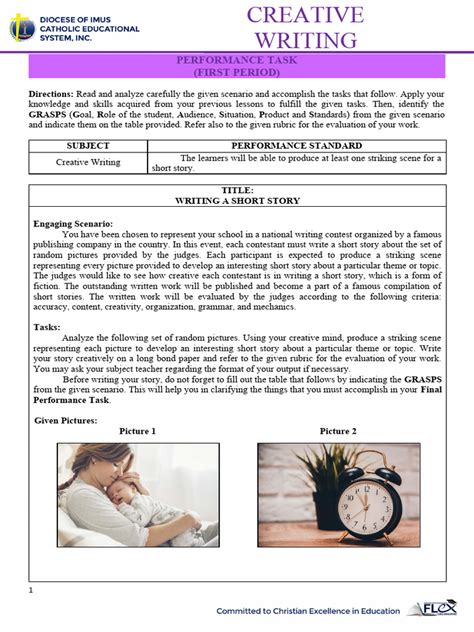 final performance task first period creative writing pdf