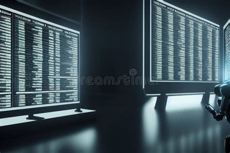 Display Of Computer Showing Data And Statistics Created With Generative Ai Technology Stock