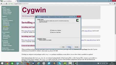 instalación emulador de linux cygwin youtube
