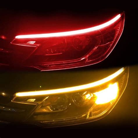 Mxzzand Bande Lumineuse De Phare LED Bande Lumineuse De Phare De Voiture Cm Double Deco