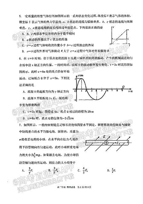 2023辽宁五校联考物理试题及参考答案 高考直通车