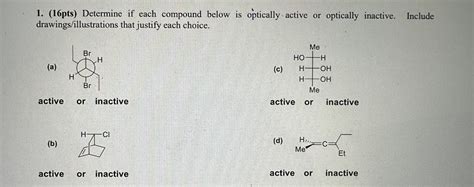 Solved 1 16pts Determine If Each Compound Below Is