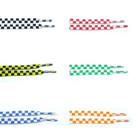 51 Checkered Flat Shoe Laces For Sk8 Old Skool Asics Sneaker Chequered