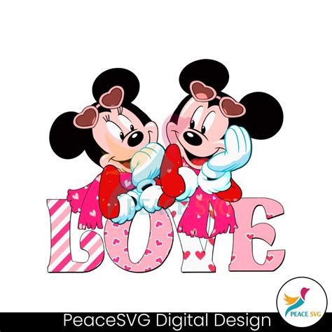 Love Mickey Minnie Happy Valentine SVG Files For Cricut PeaceSVG