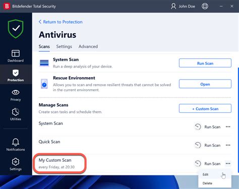 How To Schedule A Custom Scan In Bitdefender