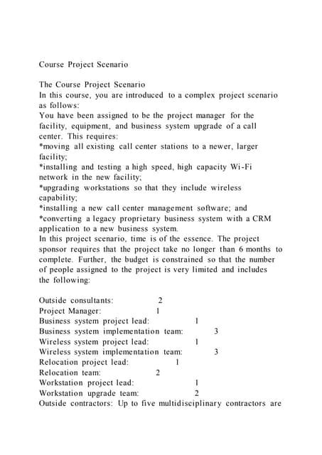 Course Project Scenario The Course Project Scenario In This C Docx Course Project Scenario The Course Project Scenario In This C Docx