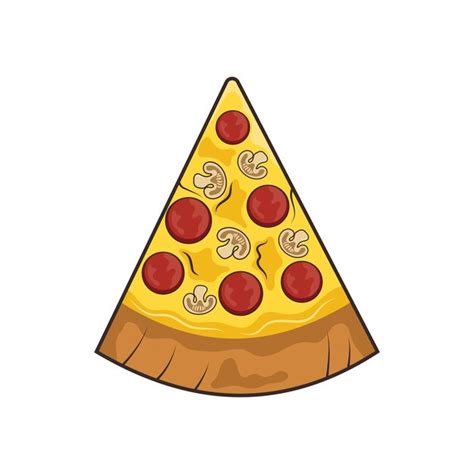 Premium Vector A Slice Of Pizza With Mushrooms And Pepperoni On It