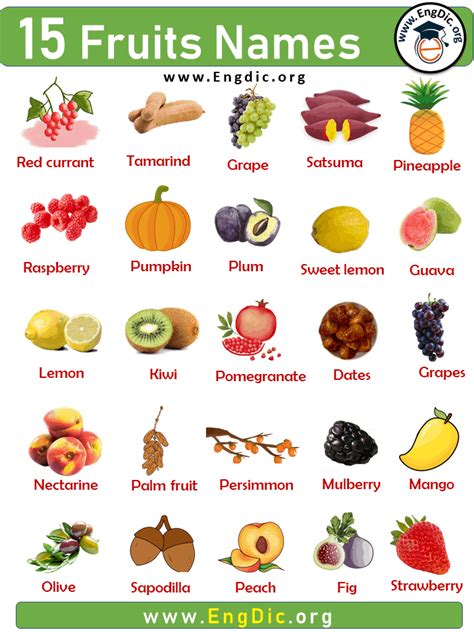 15 Fruits Name With Pictures Fruit Is A Broad Term Used To Describe The Sweet Fleshy Products
