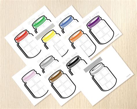 Color Sorting And Matching Jars 11 Different Colors Matching Etsy