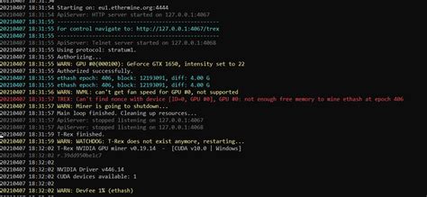 Not Enough Vram To Mine Eth 4gb Gpu · Issue 383 · Trexminert Rex