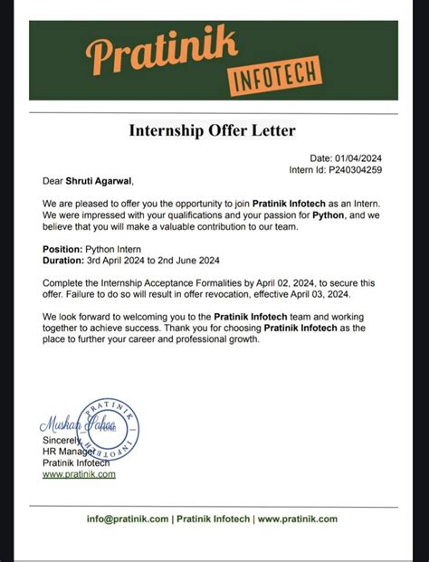 Internship Python Opportunity Excited Shruti Agarwal