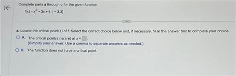 Solved Complete Parts A Through C For The Given Chegg